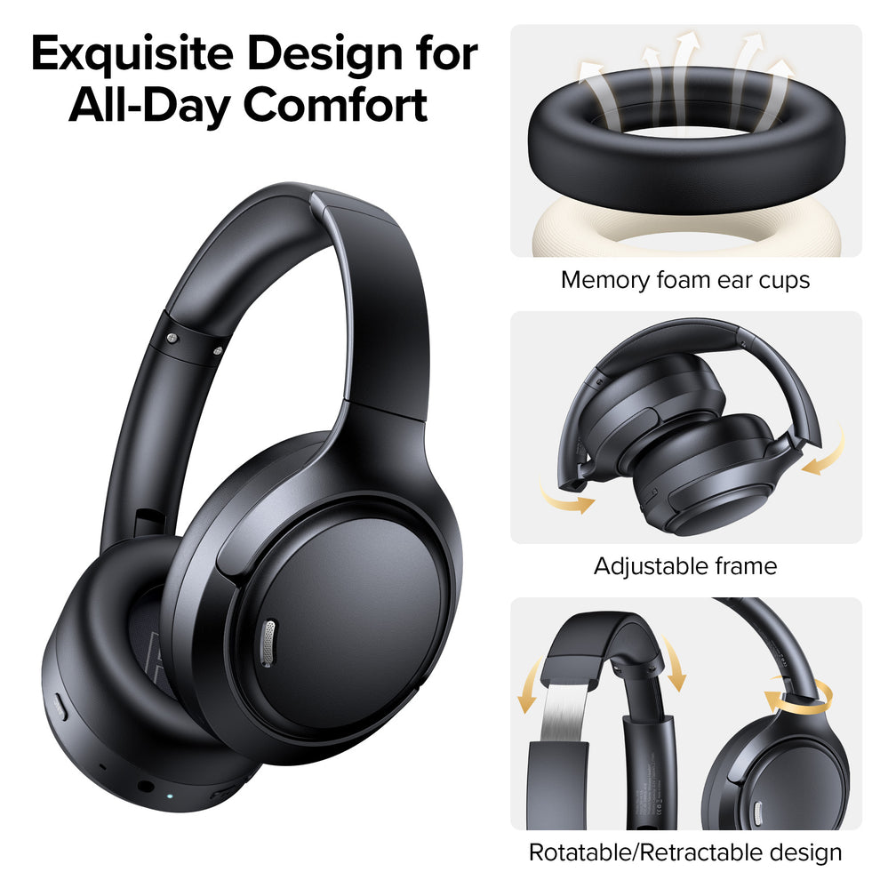 TAGRY Hybrid Active Noise Cancelling Headphones 120H Playtime ENC Clear ...