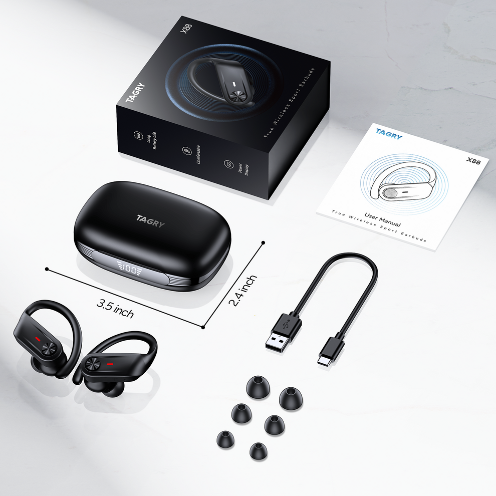 TAGRY Wireless Earbuds Blueetooth Headphones 80Hrs Playtime Power Disp